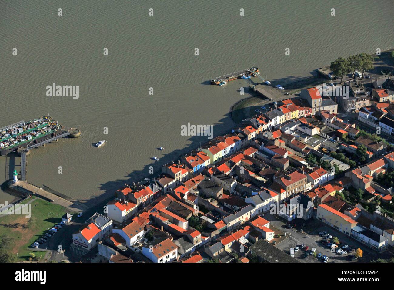 France, Loire Atlantique Port of Paimboeuf (aerial view Stock Photo - Alamy