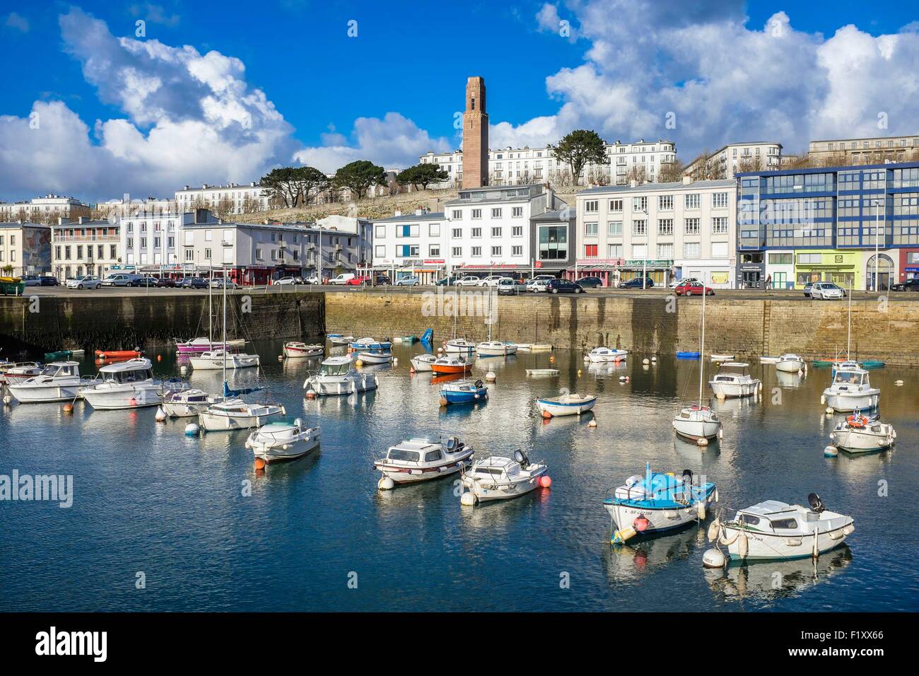 France, Finistere, Brest, the fishing port in the commercial port at ...
