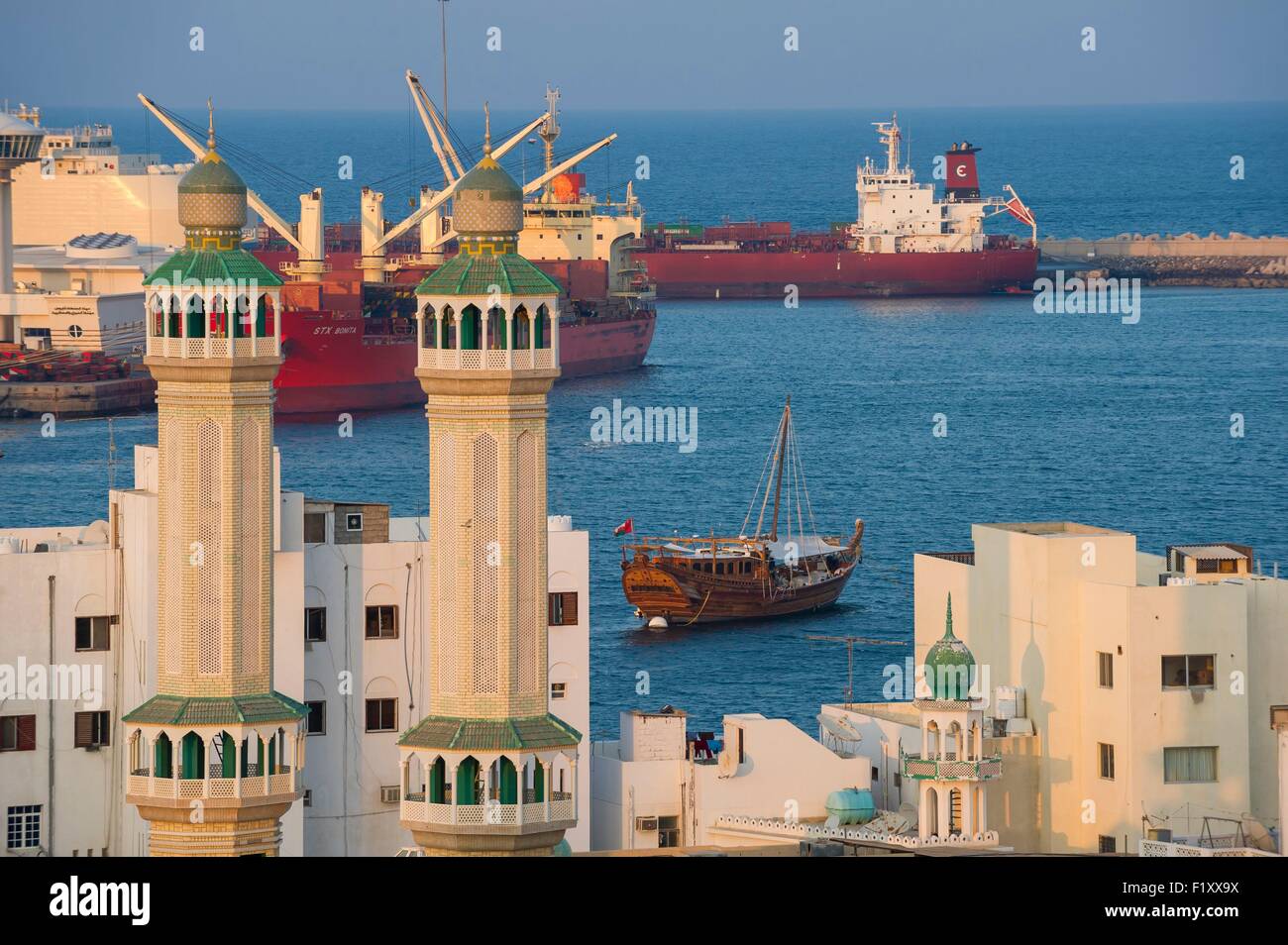 Oman, Muscat, Muttrah port and corniche Stock Photo - Alamy