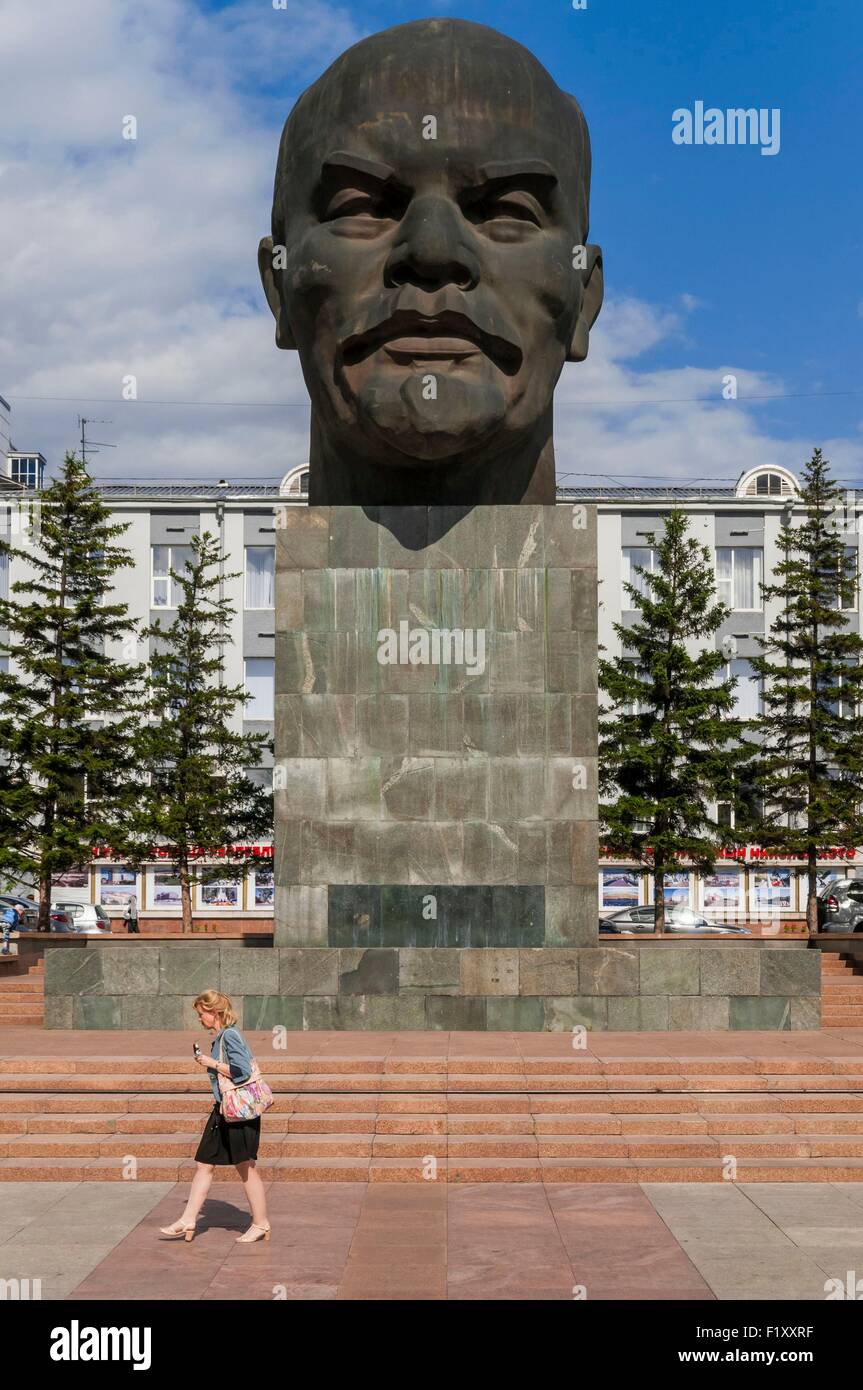 Russia, Siberia, Republic of Buryatia, Ulan Ude, city center, Soviet ...