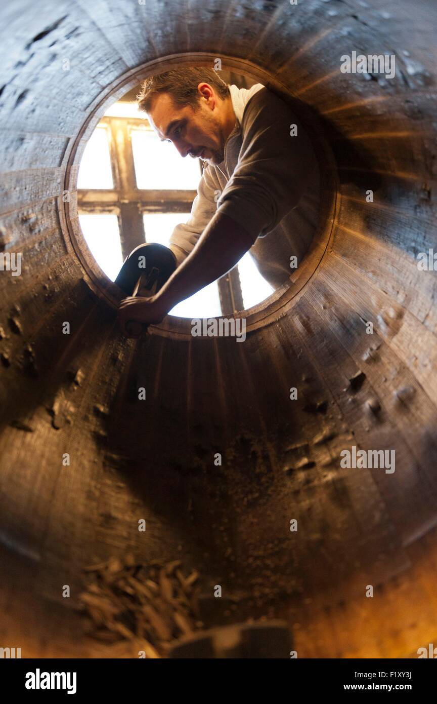 France, Charente, Cognac, Hennessy cognac company, cooperage, making of ...