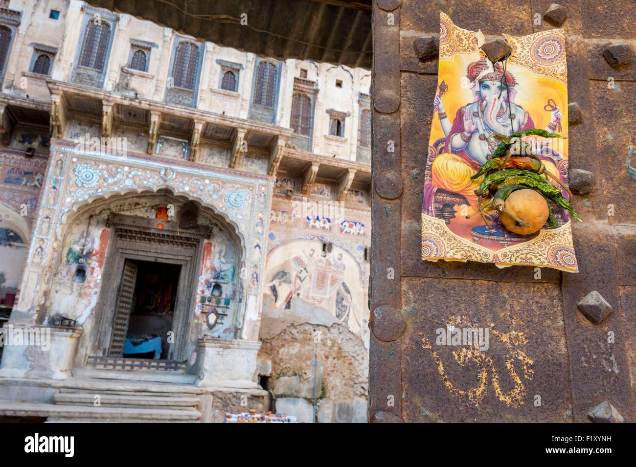 India, Rajasthan state, Shekhawati region, Mandawa, Gulab Bai haveli ...