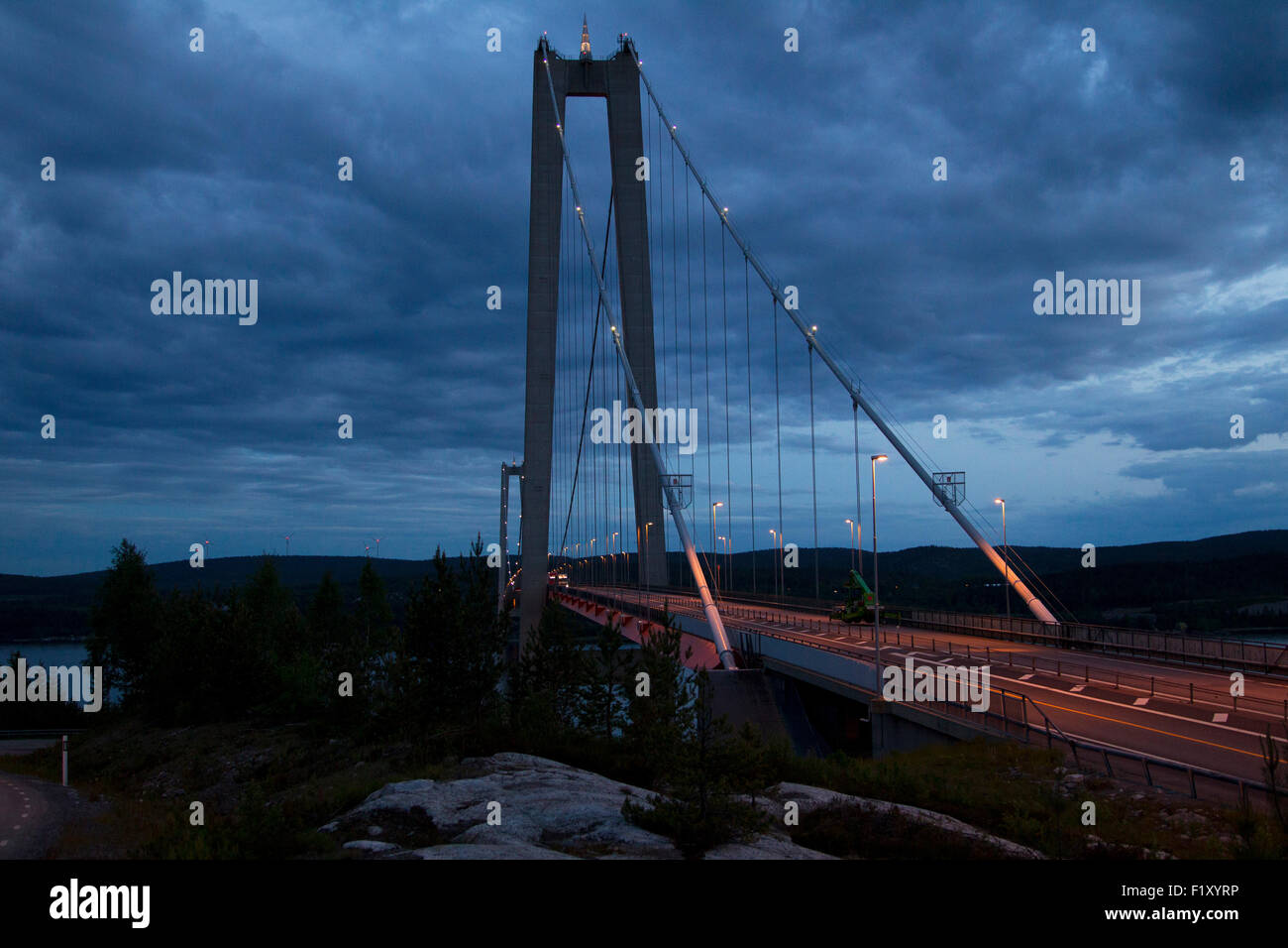 Night images over a large beautiful bridge in Sweden Stock Photo - Alamy
