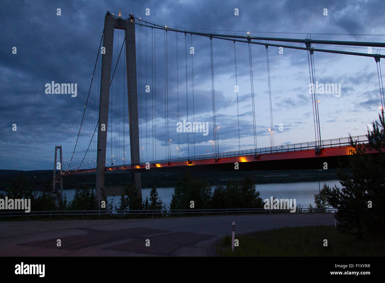 Night images over a large beautiful bridge in Sweden Stock Photo - Alamy