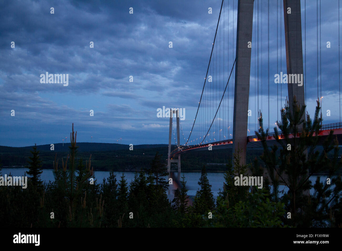 Night images over a large beautiful bridge in Sweden Stock Photo - Alamy