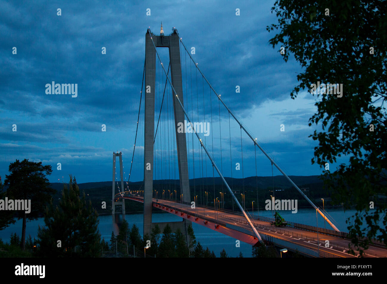 Night images over a large beautiful bridge in Sweden Stock Photo - Alamy