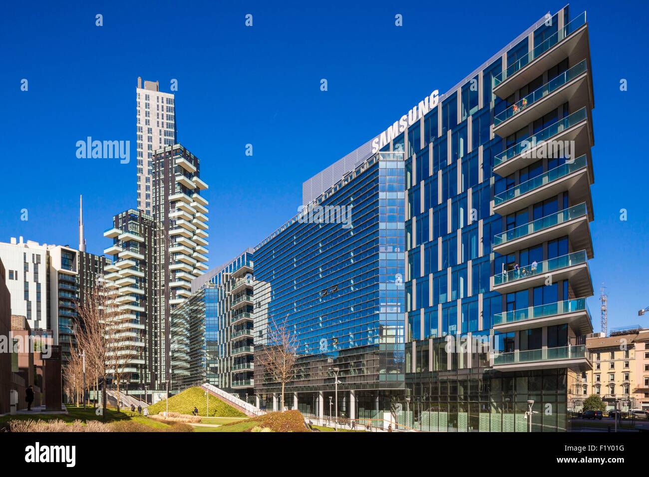Italy, Lombardy, Milan, Porta Nuova Varesine (2009-2015), Solaria Tower ...