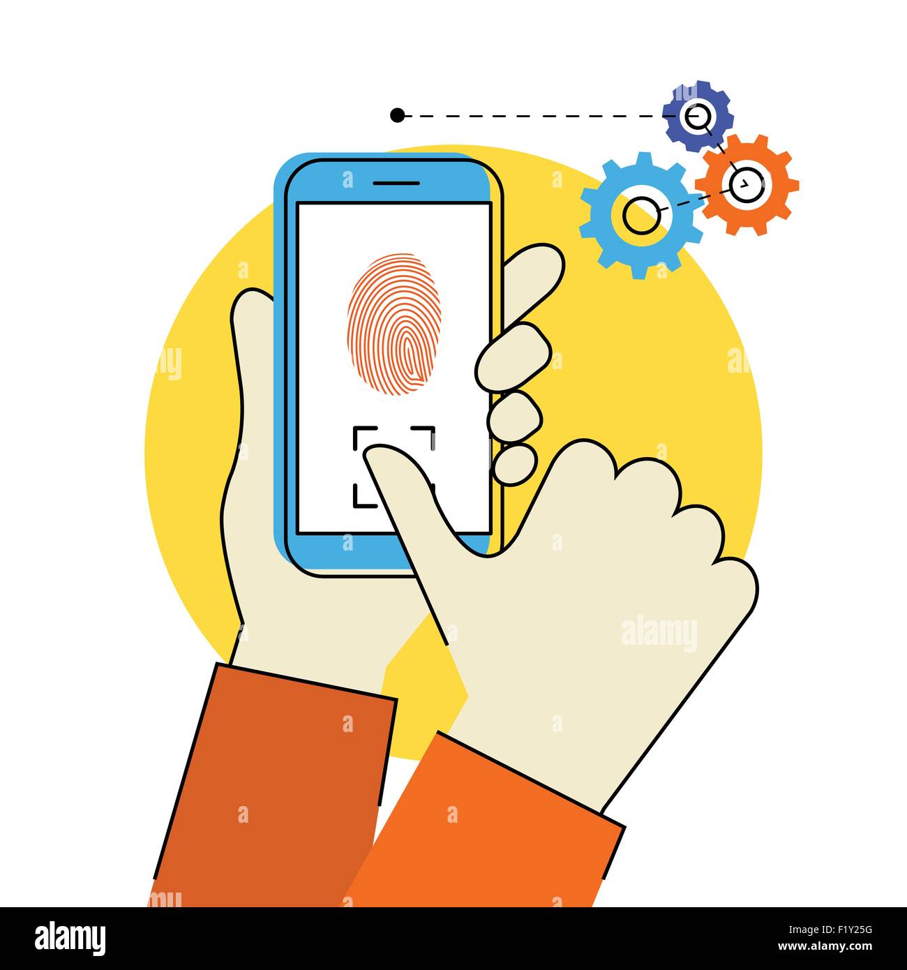 Fingerprint on screen smart Stock Vector Images - Alamy