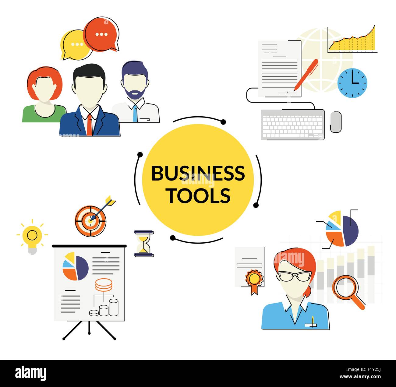 Business tools illustrations set Stock Vector Image & Art - Alamy