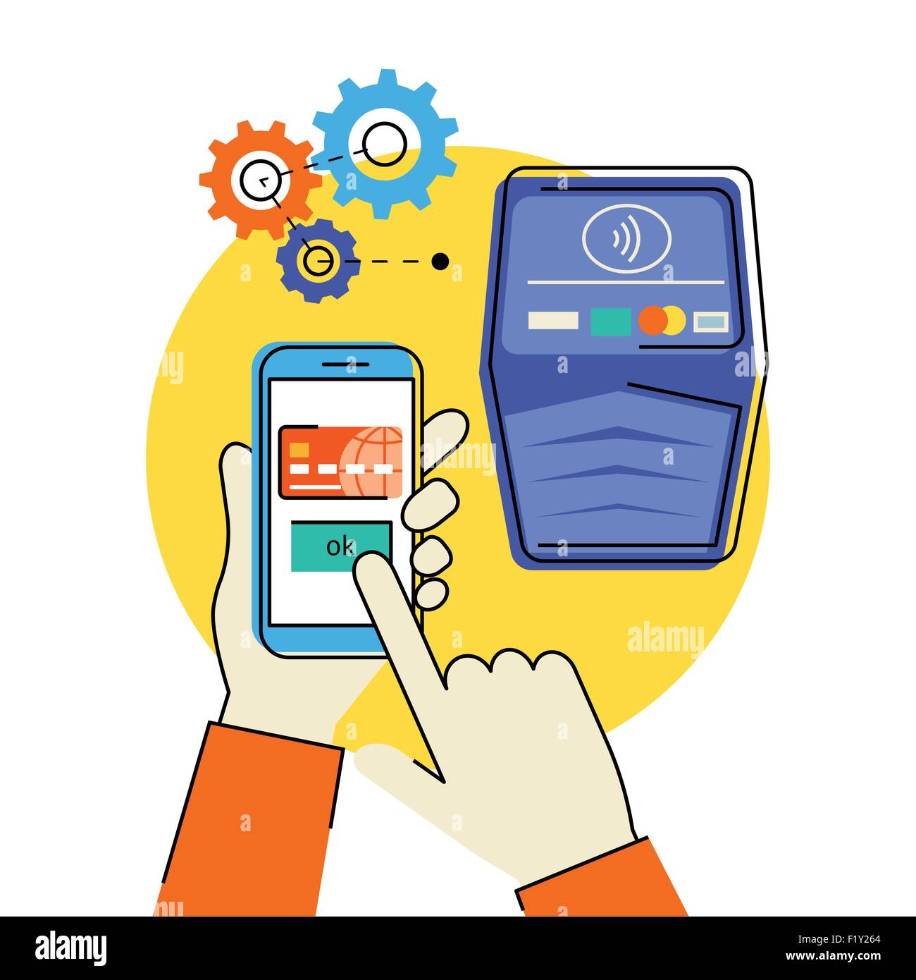 Mobile payment nfc technology Stock Vector Images - Alamy