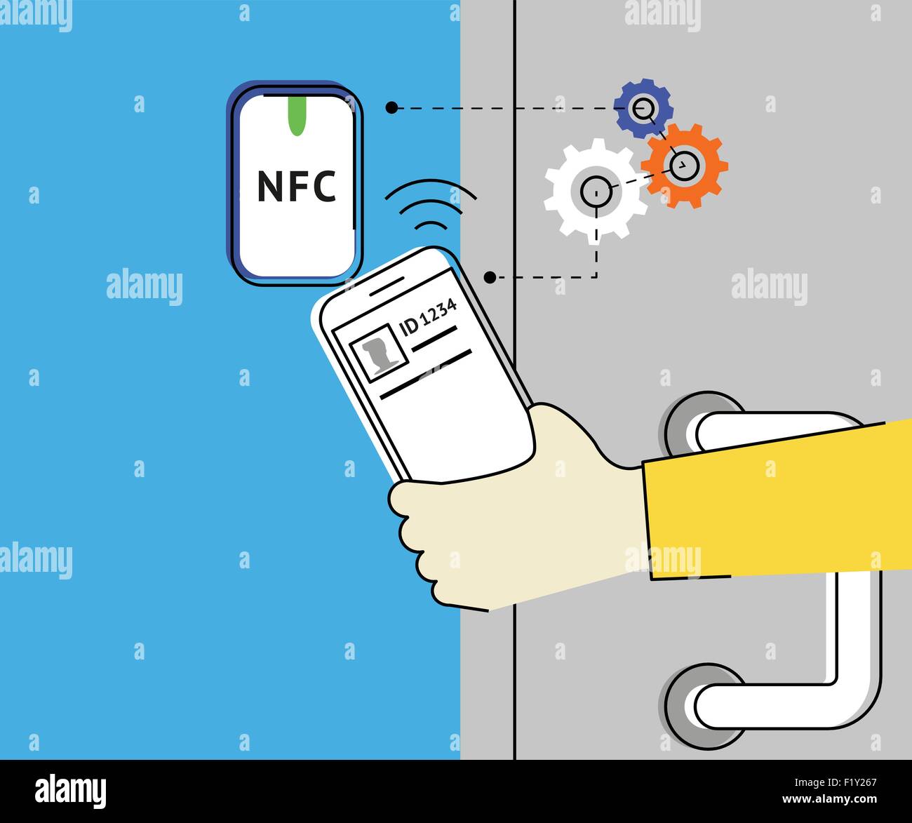Smart door lock access Stock Vector Images - Alamy