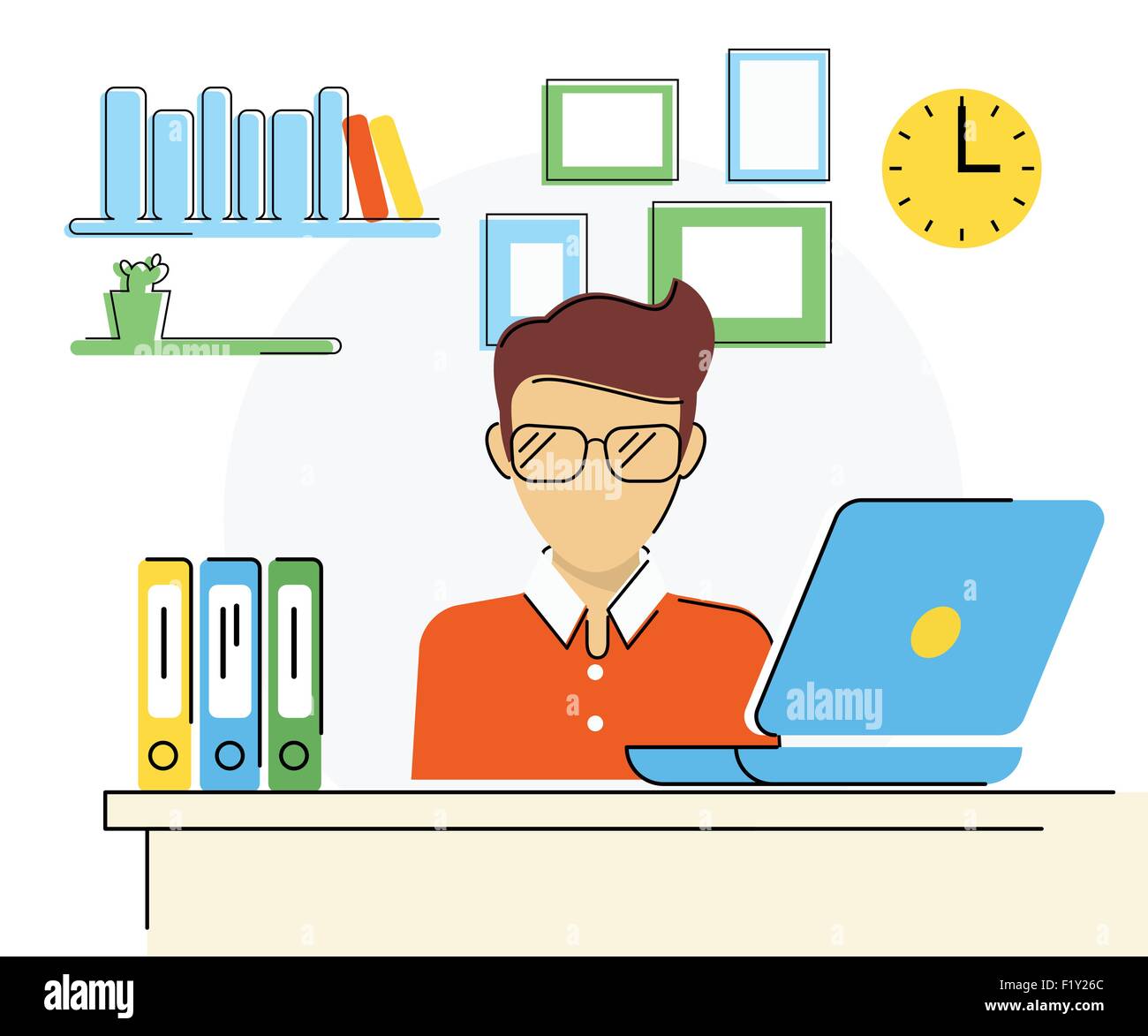 Man with laptop Stock Vector Image & Art - Alamy