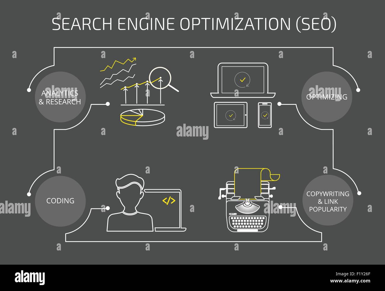 Infographic contour concept illustration of SEO Stock Vector Image ...