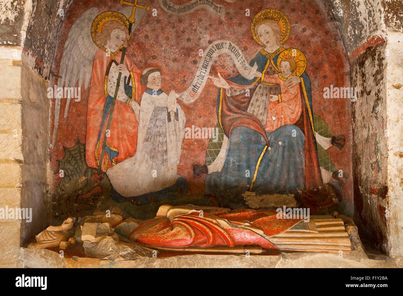 France, Calvados, Bayeux, Notre Dame cathedral, the Crypt Stock Photo ...