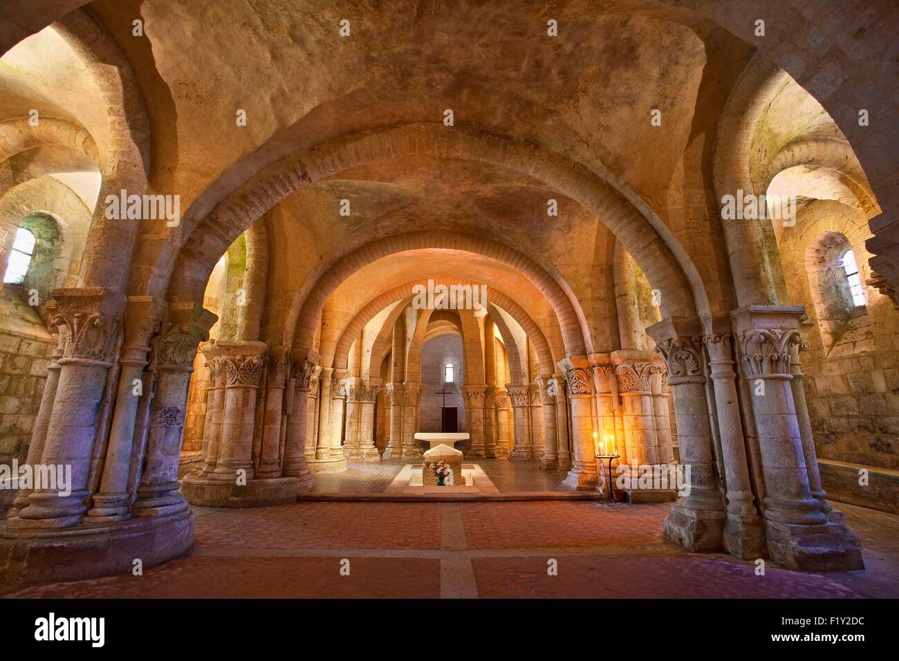 France, Charente Maritime, Saintes, Saint Eutrope basilica, the Crypt ...