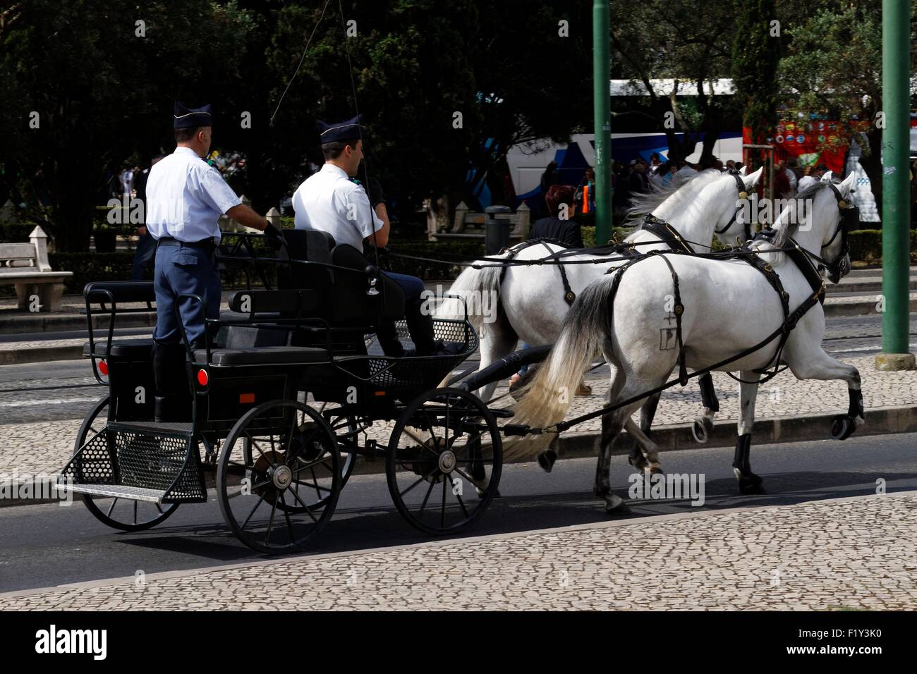 Portugal, Lisbon, Police carriage Stock Photo - Alamy