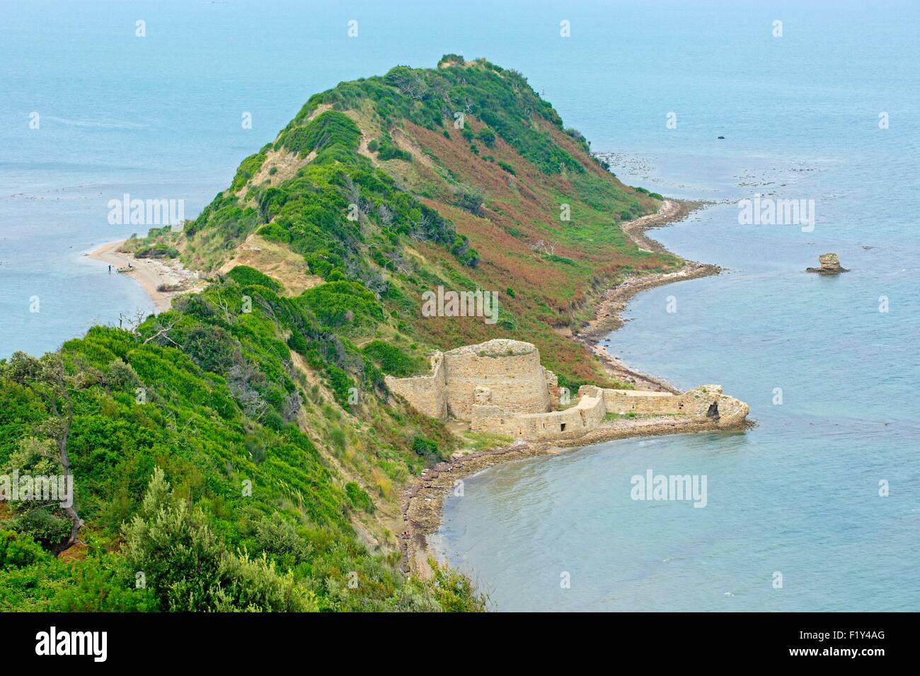 Albania, Pointe Rodonit, Shen Antoni, Rodoni Castle (1450 Stock Photo ...