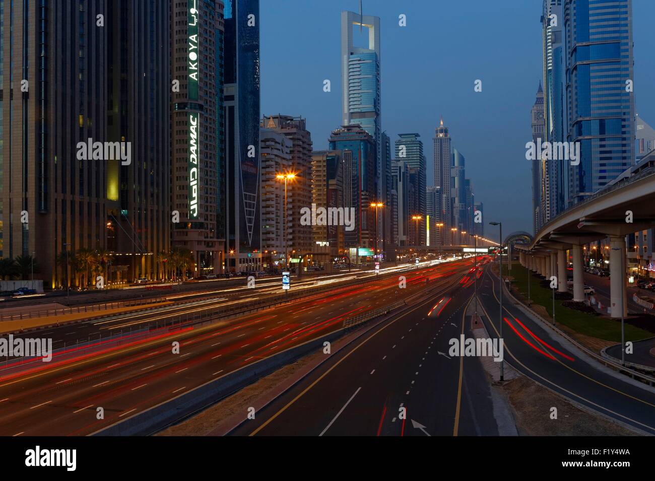 Dubai sheikh zayed road hi-res stock photography and images - Alamy