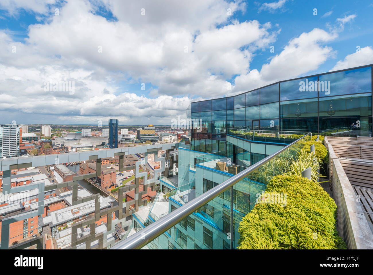 The Cube top floor balcony view, Birmingham Stock Photo - Alamy
