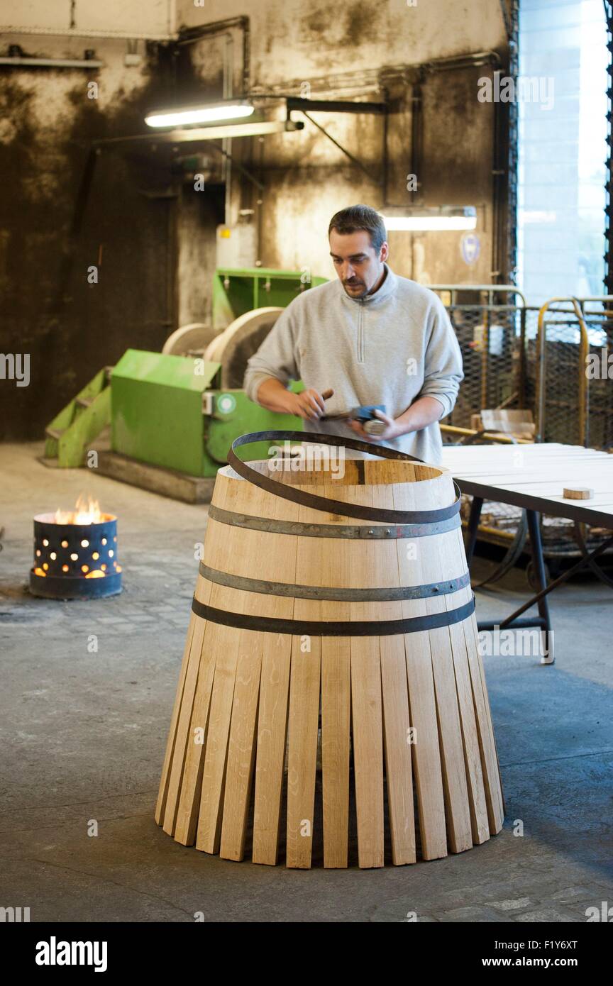 France, Charente, Cognac, Hennessy cognac company, cooperage, making of ...