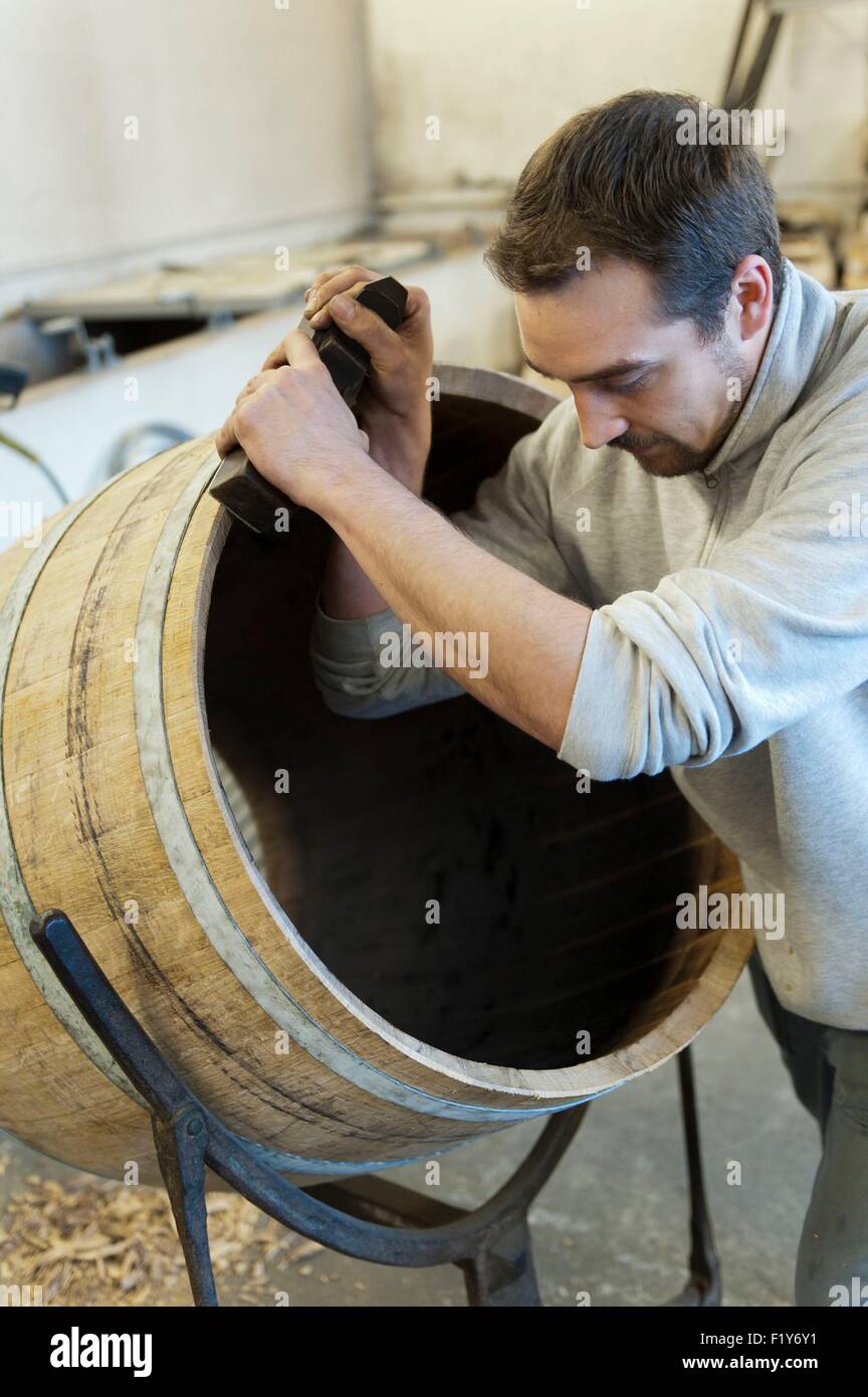 France, Charente, Cognac, Hennessy cognac company, cooperage, making of ...
