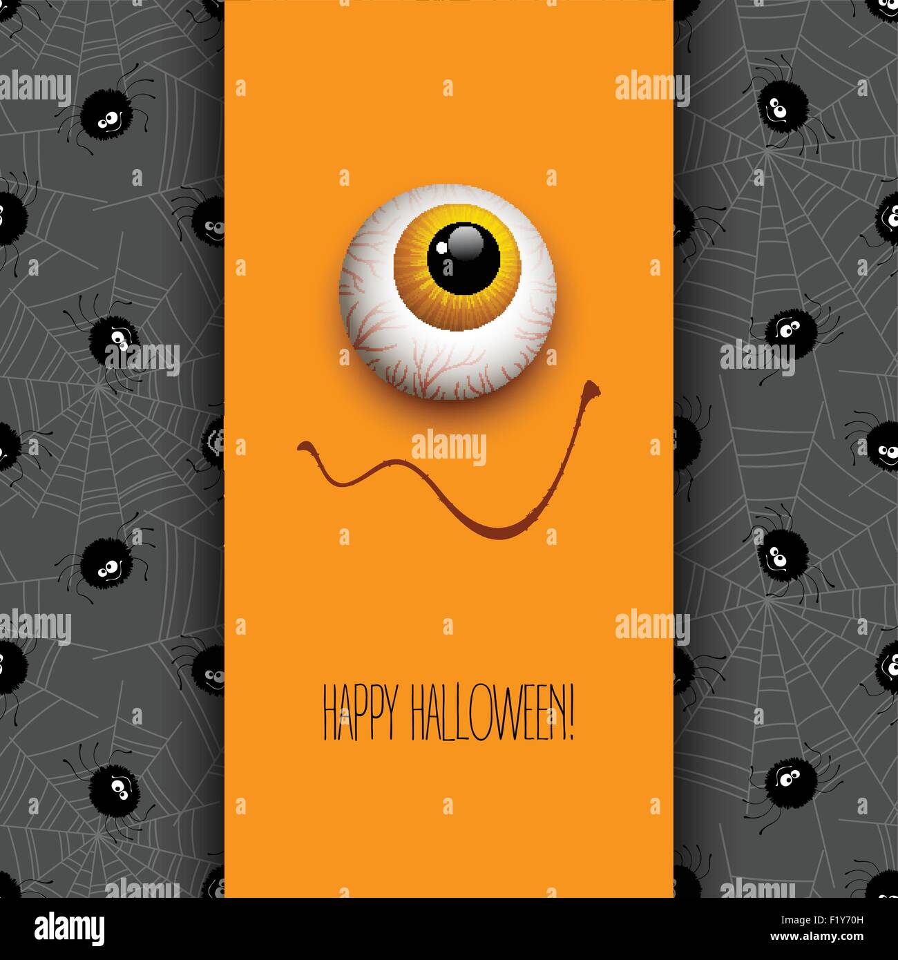 Funny Halloween greeting card monster eyes. Vector illustration Stock ...