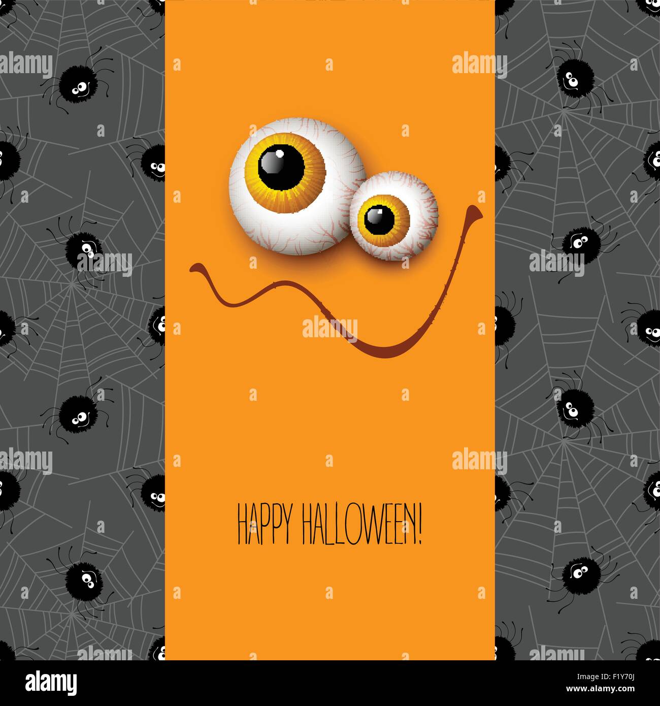 Funny Halloween greeting card monster eyes. Vector illustration Stock ...