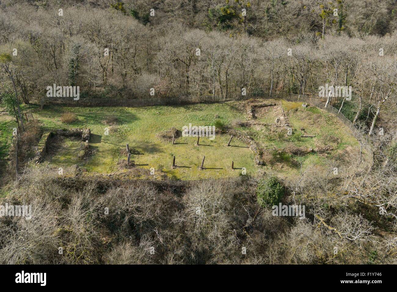 Mound of the 11th century motte and bailey castle hi-res stock ...