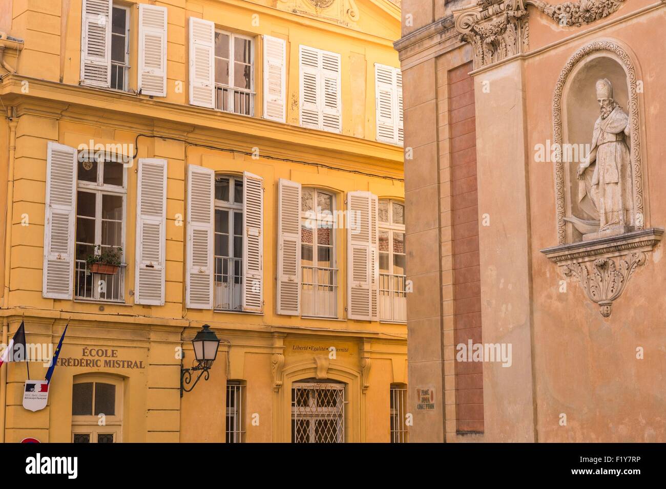 France, Alpes Maritimes, Menton, the Old Town, White Penitents chapel ...