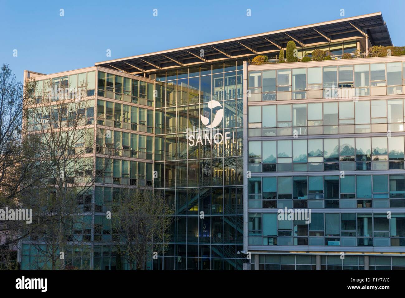 France, Rhone, Lyon, Gerland district, the headquarters of Sanofi ...