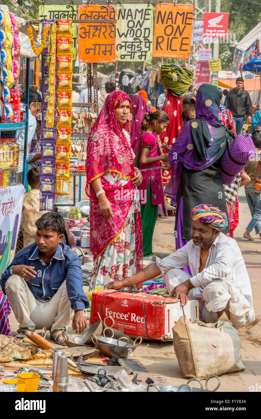 India, Rajasthan state, Pushkar, the Pushkar cattle fair Stock Photo ...