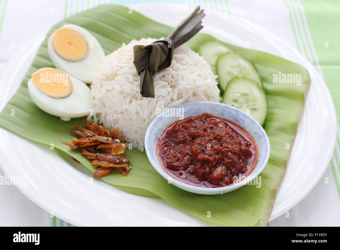 Traditional Malaysian breakfast called Nasi lemak Stock Photo - Alamy
