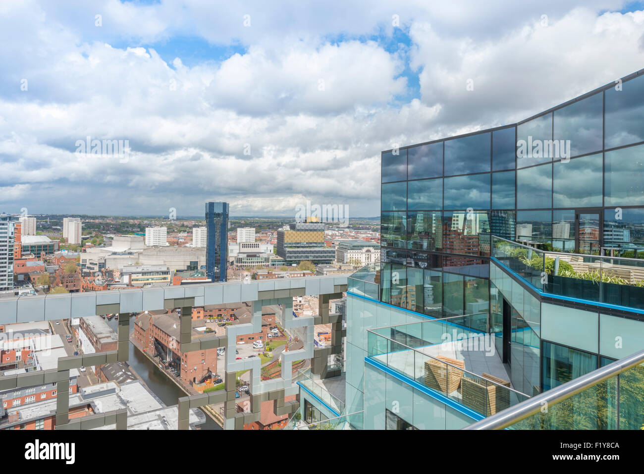 The Cube top floor balcony view, Birmingham Stock Photo - Alamy