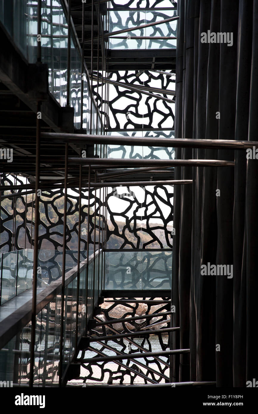 The staircase and walkways of the MuCEM, Museum of the Civilisations of ...