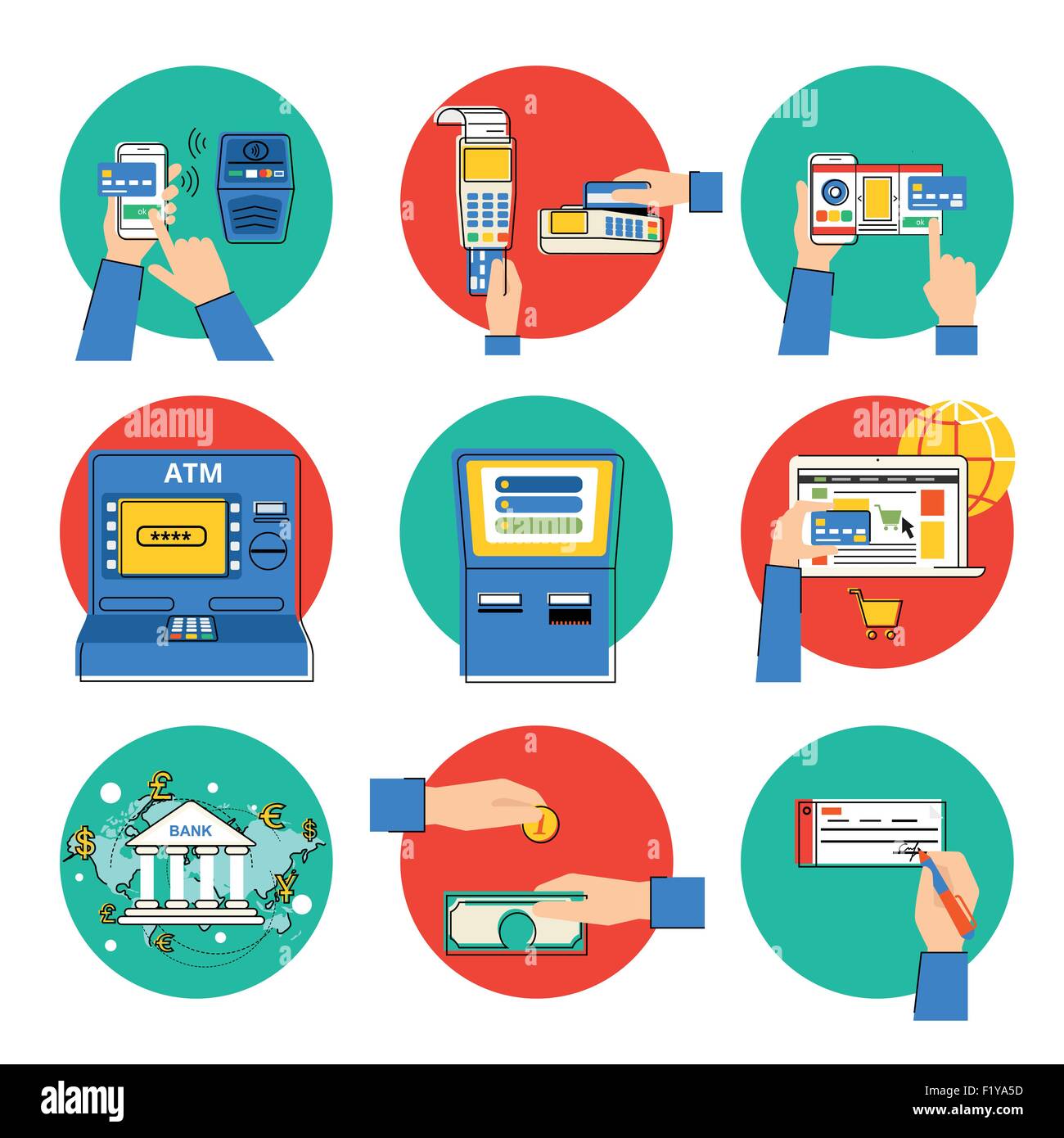 Methods of payment Stock Vector Images - Alamy