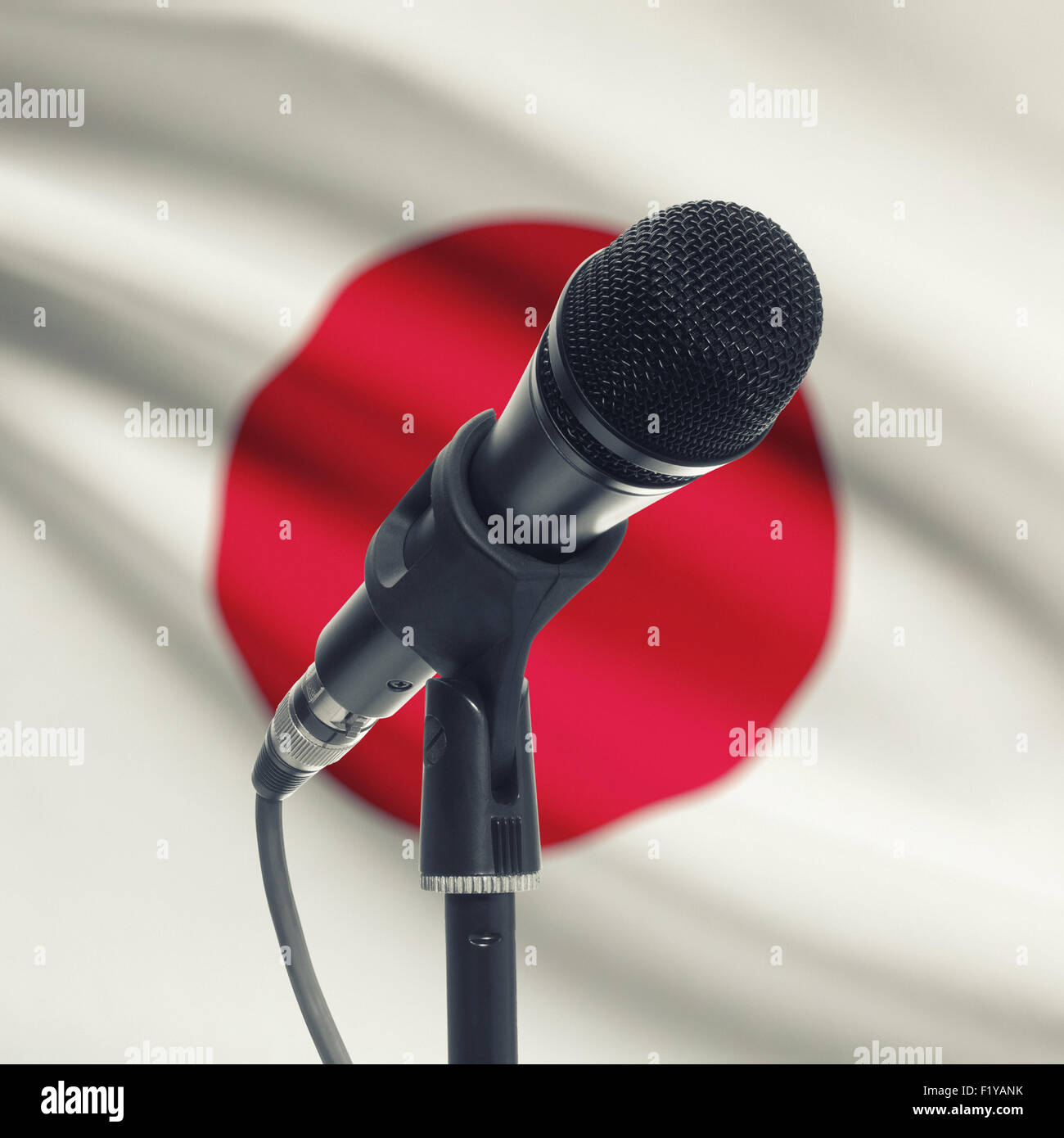 Microphone with national flag on background series - Japan Stock Photo ...