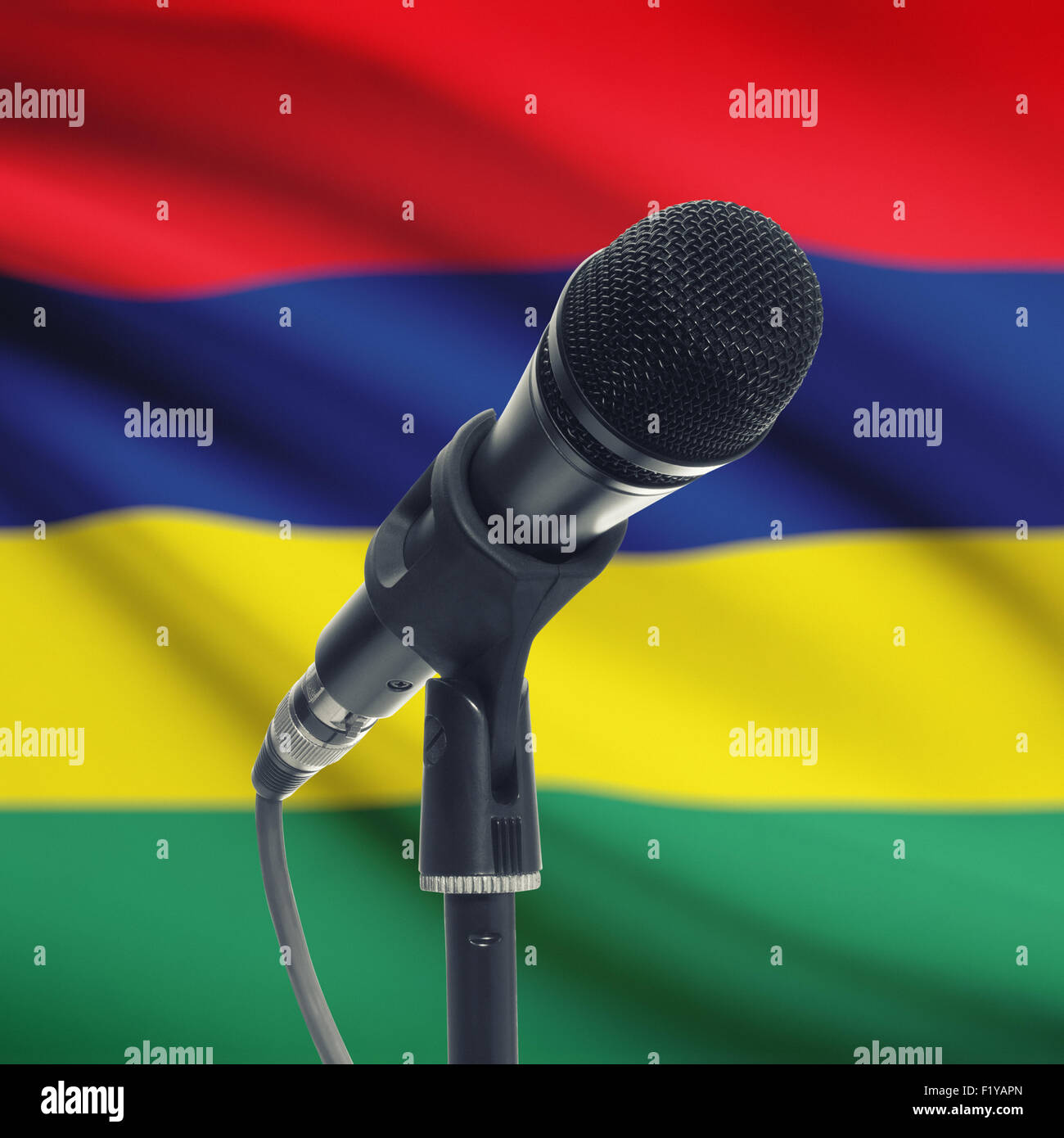 Mauritian flag on stand hi-res stock photography and images - Alamy
