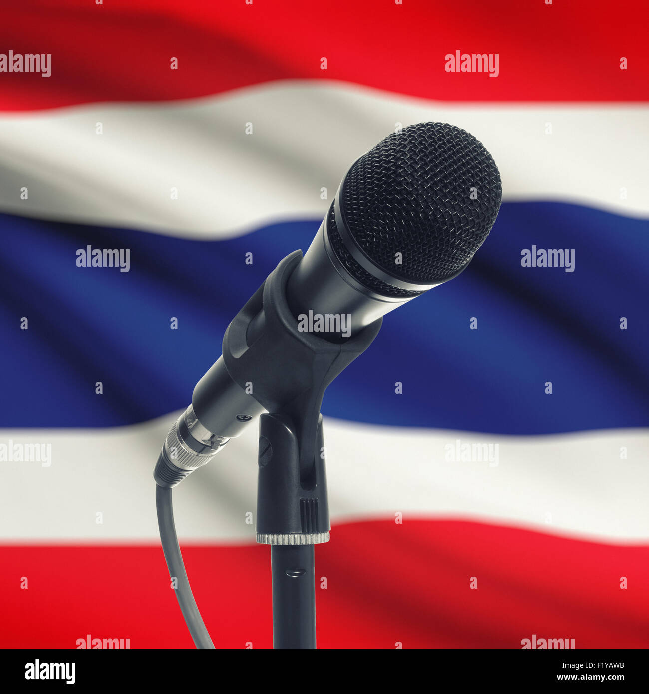 Microphone with national flag on background series - Thailand Stock ...