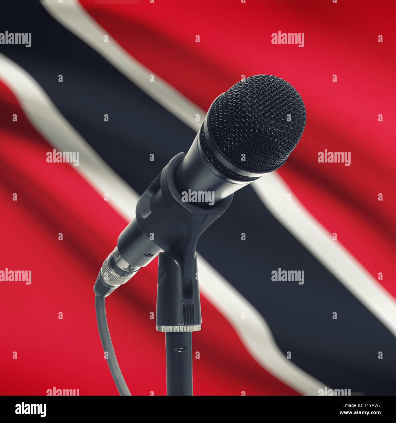 Microphone with national flag on background series - Trinidad and ...