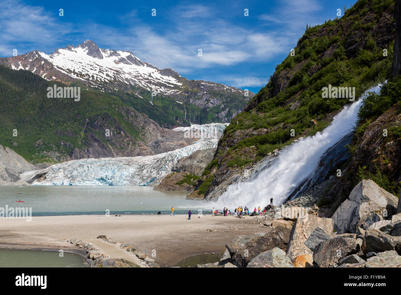 Nugget falls at mendenhall glacier hi-res stock photography and images ...