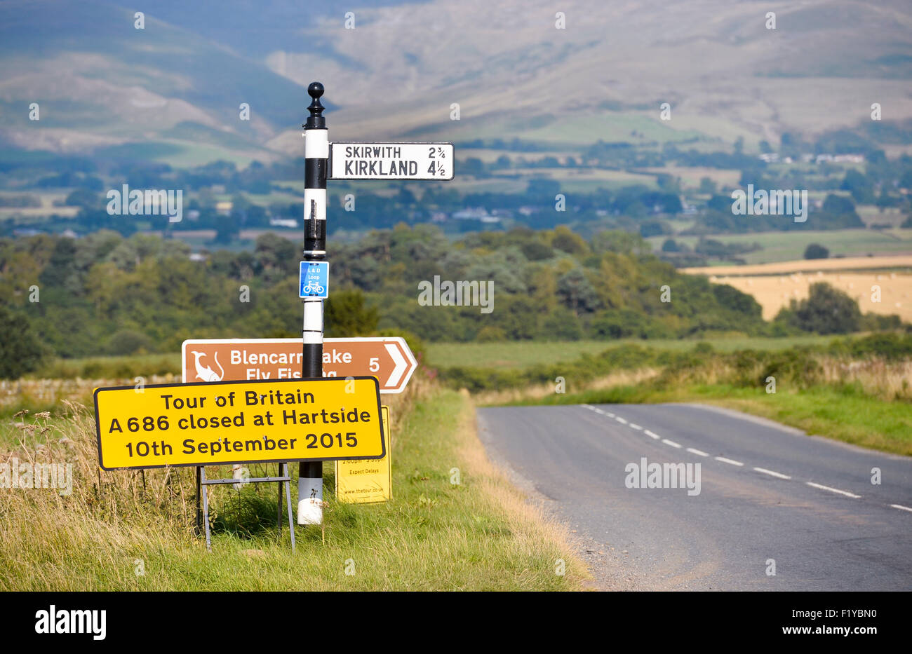 Cumbria prepares for Stage Five of the Tour of Britain Cycle Race. The ...