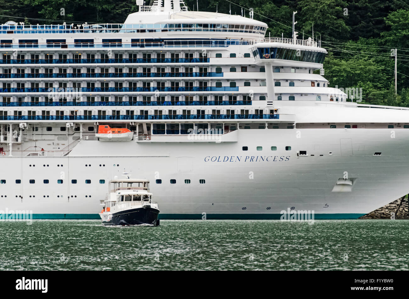 Alaska,Juneau,Fishing Boat,Cruise Ship Stock Photo - Alamy