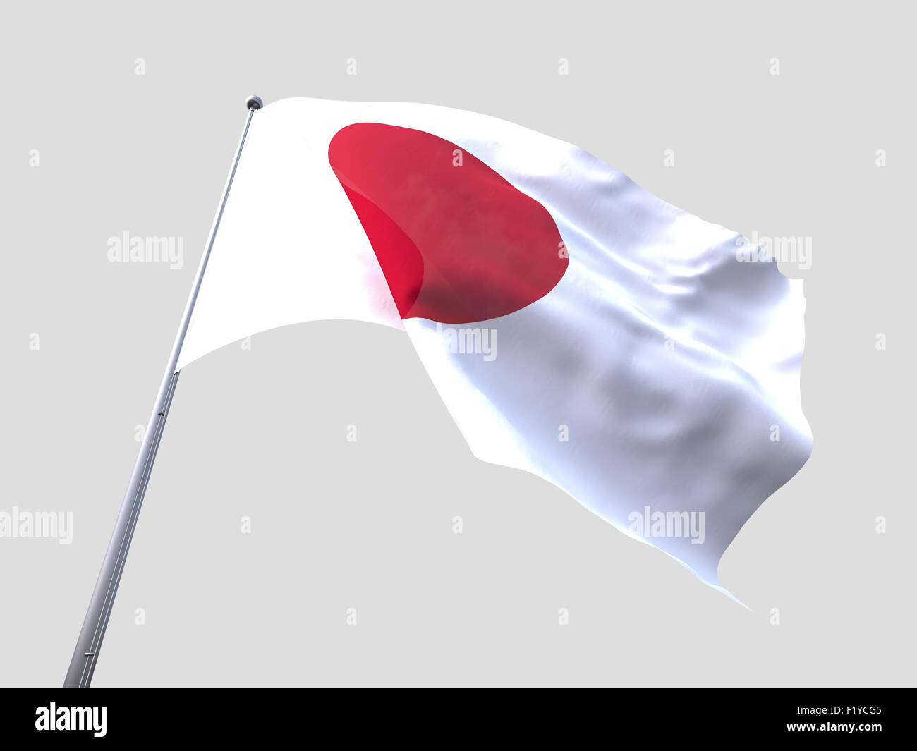 Japan flying flag isolate on white background Stock Photo - Alamy