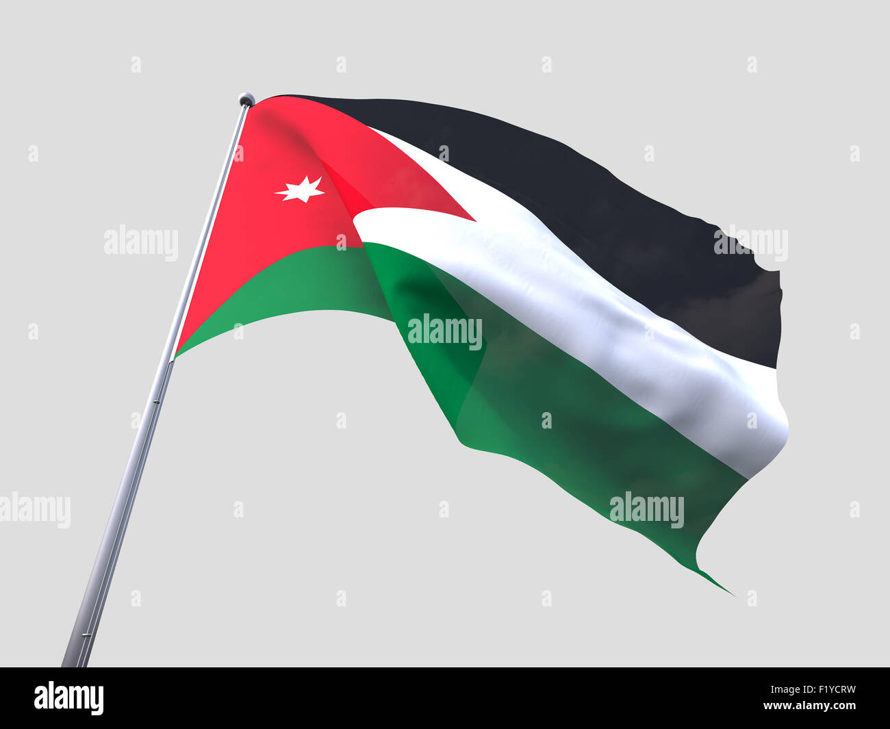 Jordan flying flag isolate on white background Stock Photo - Alamy