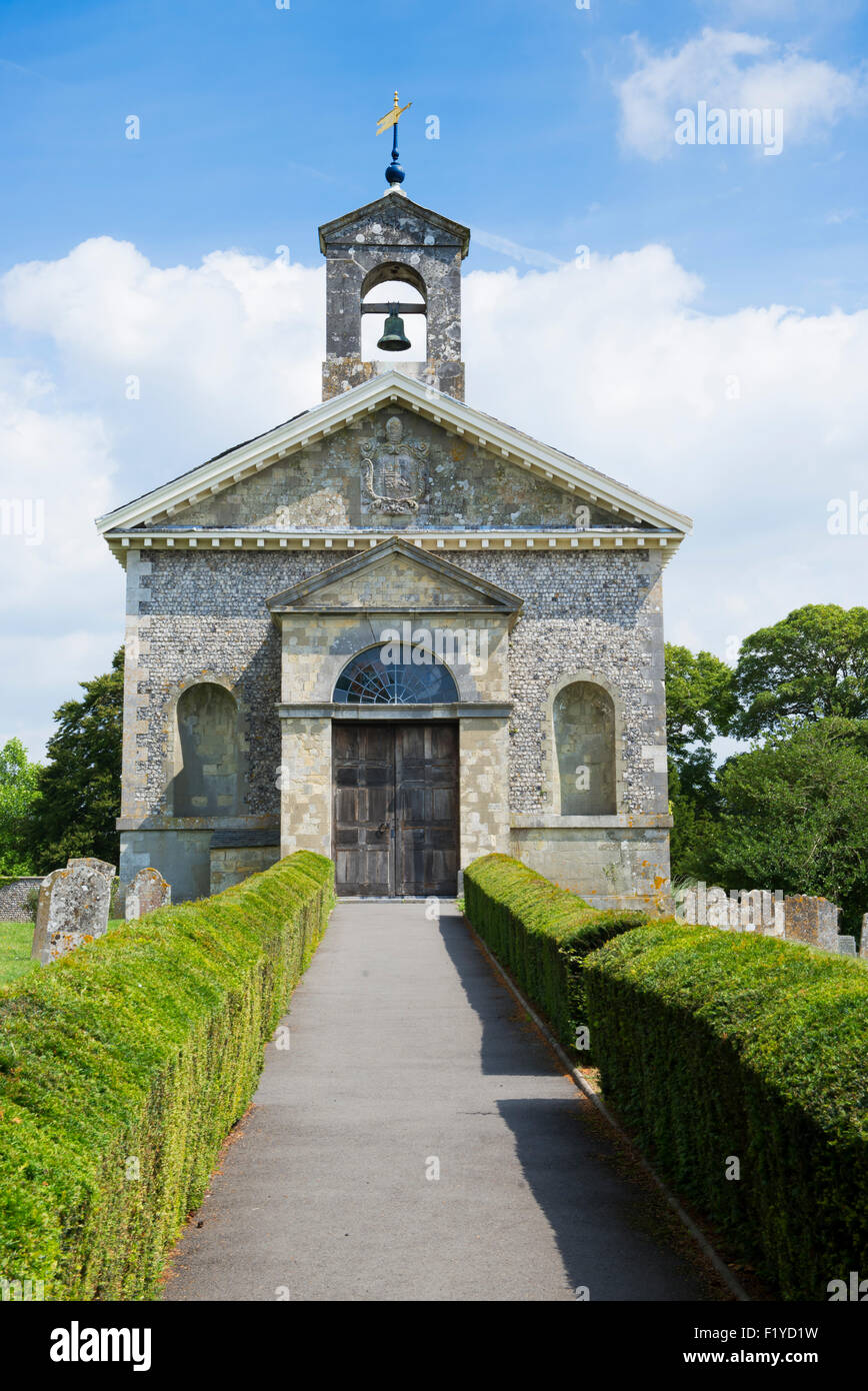 The 18th century Italianate Church of St Mary in the village of Glynde ...
