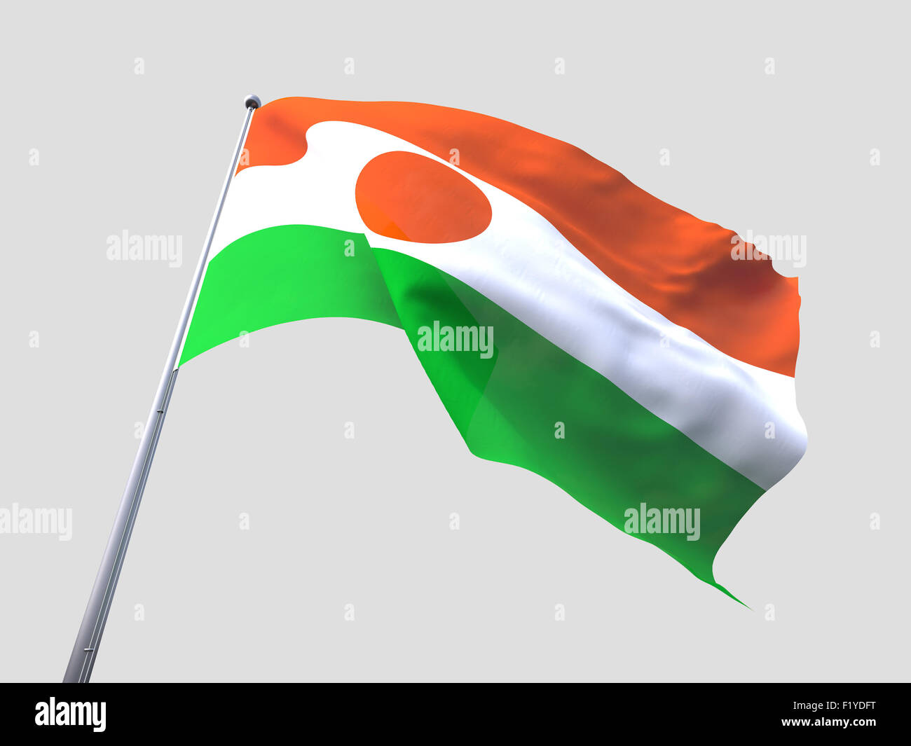 Niger flying flag isolate on white background Stock Photo - Alamy