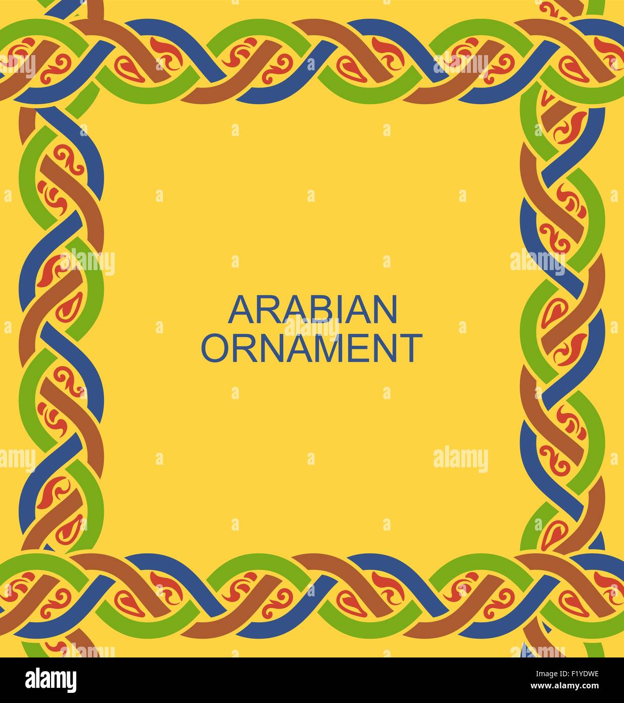 Arabian Ligature Border in Traditional Style, Ornamental Frame Stock ...