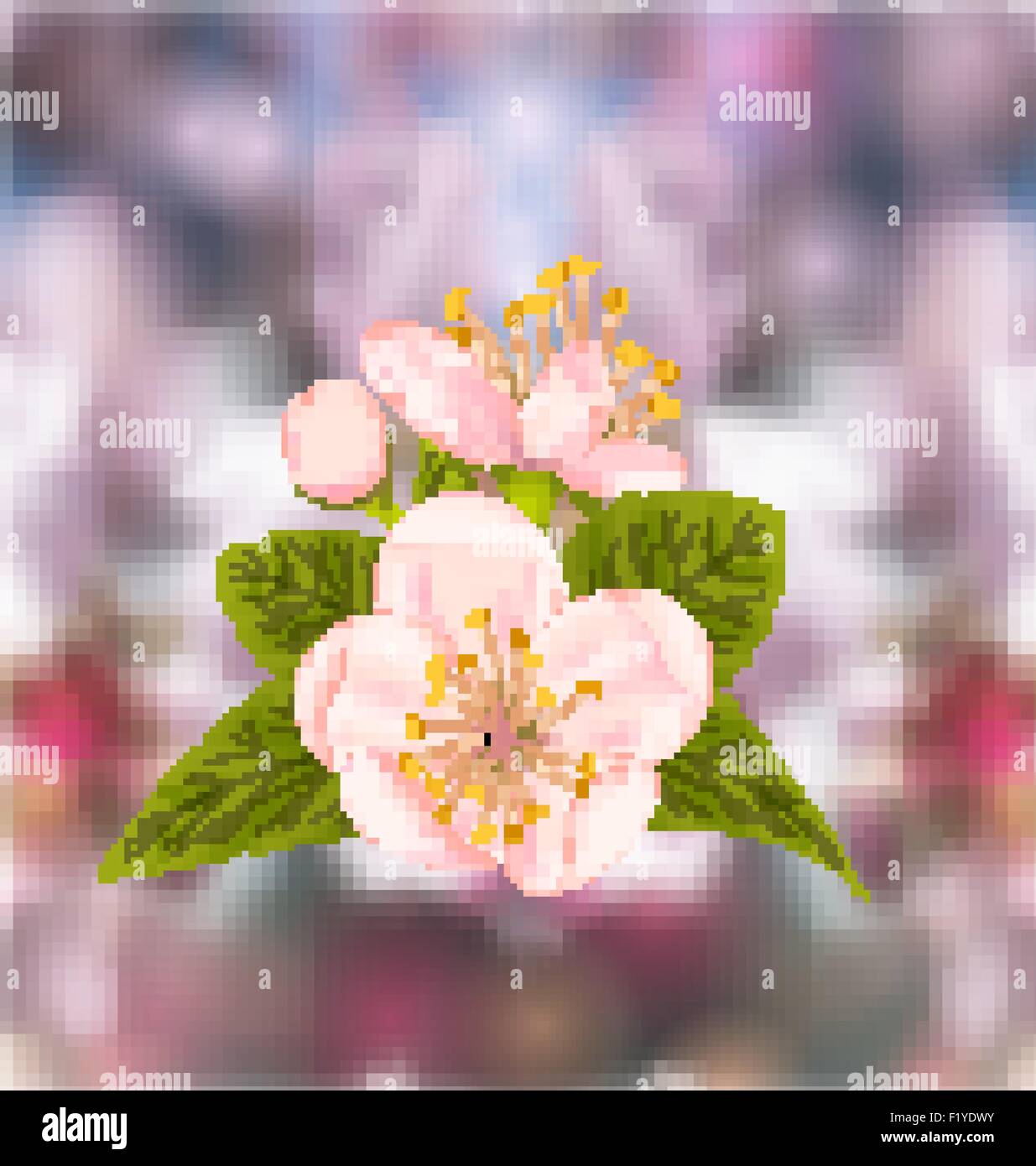 Cherry Blossom, Blur Nature Background Stock Vector Image & Art - Alamy