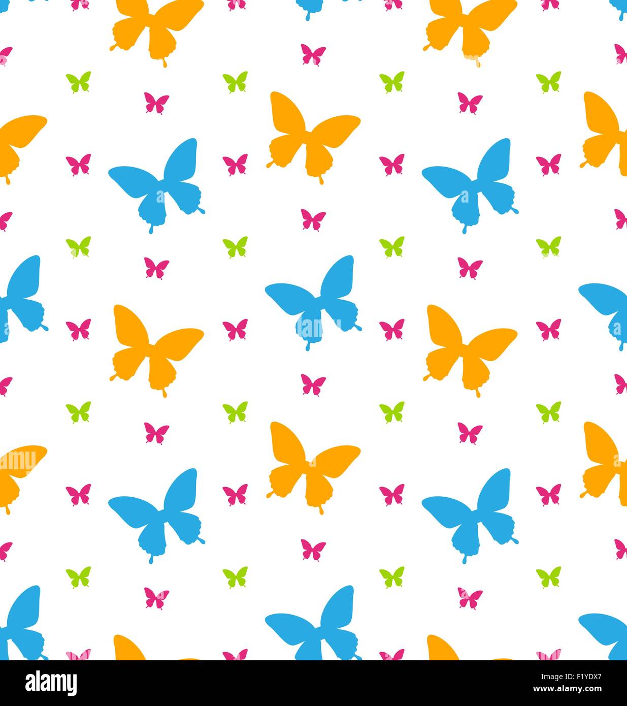 Seamless Pattern with Colorful Butterflies, Repeating Backdrop Stock ...