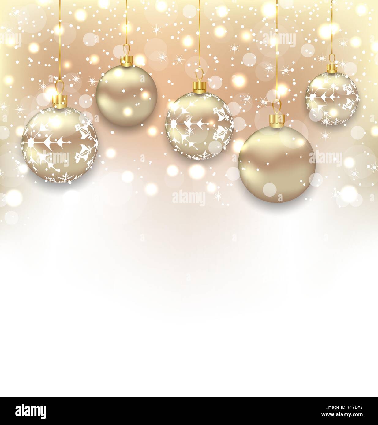 Christmas shimmering background with balls and copy space for yo Stock ...